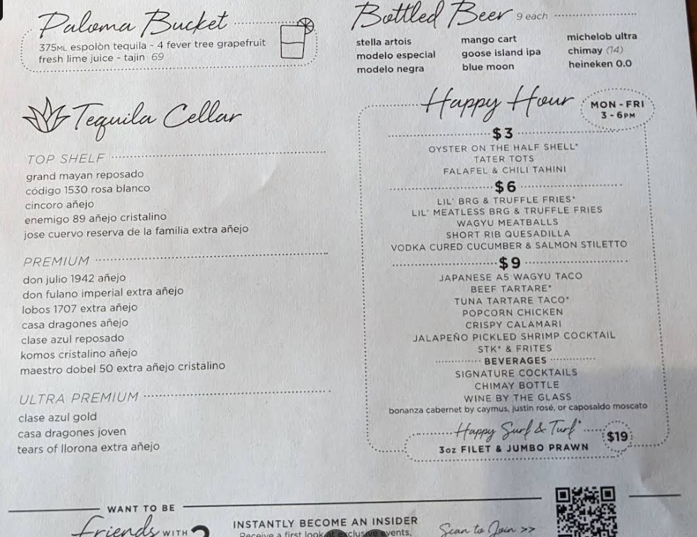 Discover the STK Steakhouse menu in Chicago | Prime steaks and seafood ...